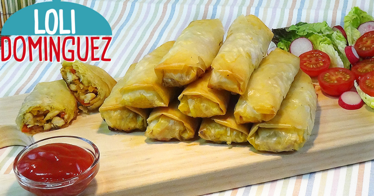 Rollitos Crujientes De Pollo Con Verduras Receta de lolidominguezjimenez