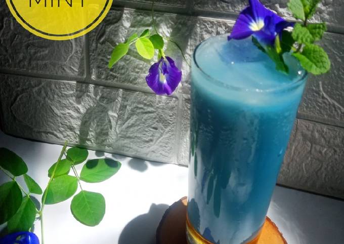 Resep Es Bunga Telang Daun Mint oleh Tatik Sugiati - Cookpad