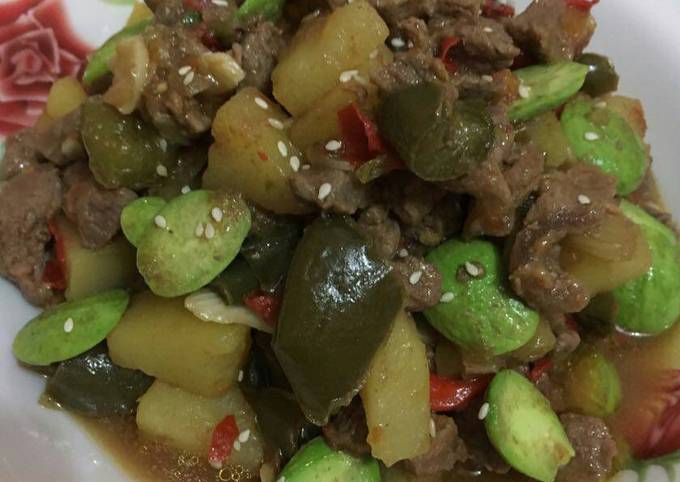 Resep Oseng Daging Kentang Pete oleh Linda Sari 👸 - Cookpad