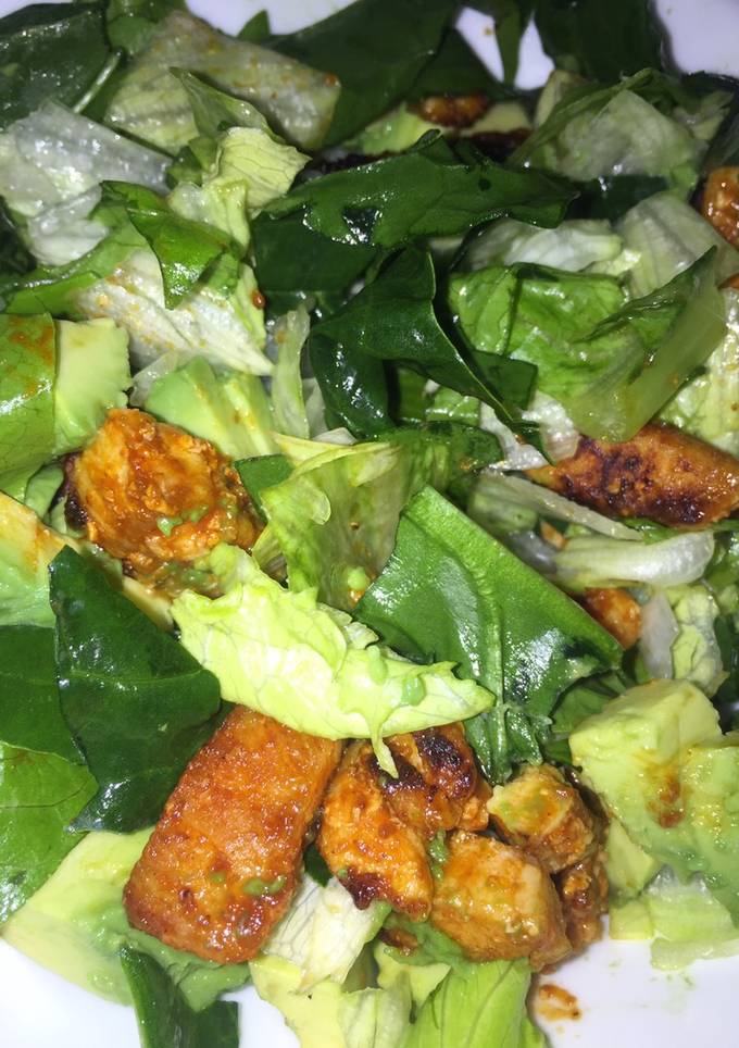 Ensalada con pechuga de pollo con toque picoso Receta de Lizzy- Cookpad