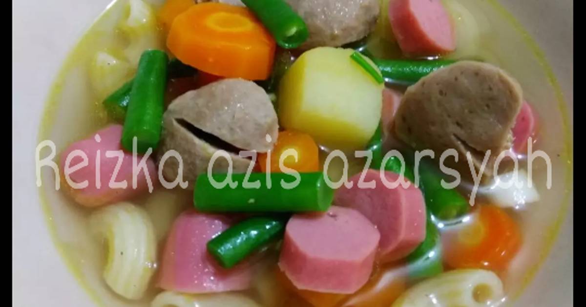 Resep Sup sosis baso sayuran oleh Reizka Azis Azarsyah - Cookpad