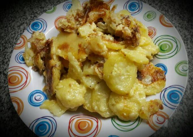 Papas a la crema gratinadas Receta de Marie Picasso- Cookpad