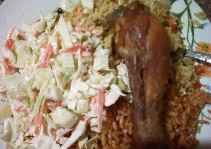 Coslo salade, jollof rice and fried rice Recipe by lydia Omo(Abujamom ...