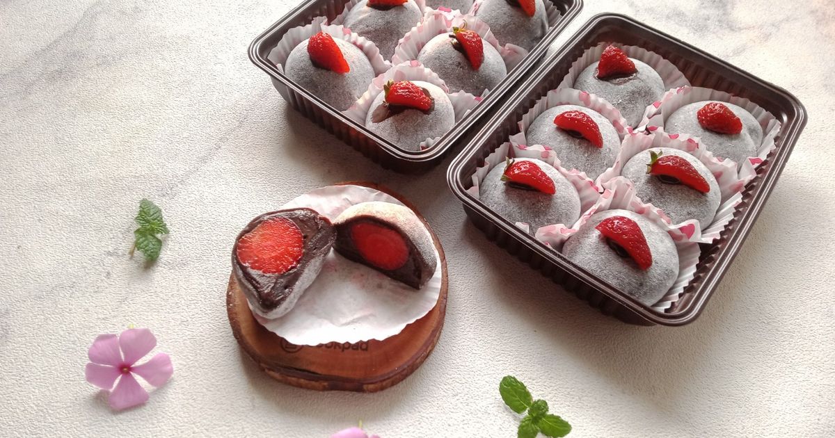 Resep mochi coklat isi lumer, kenyal dan manis pas