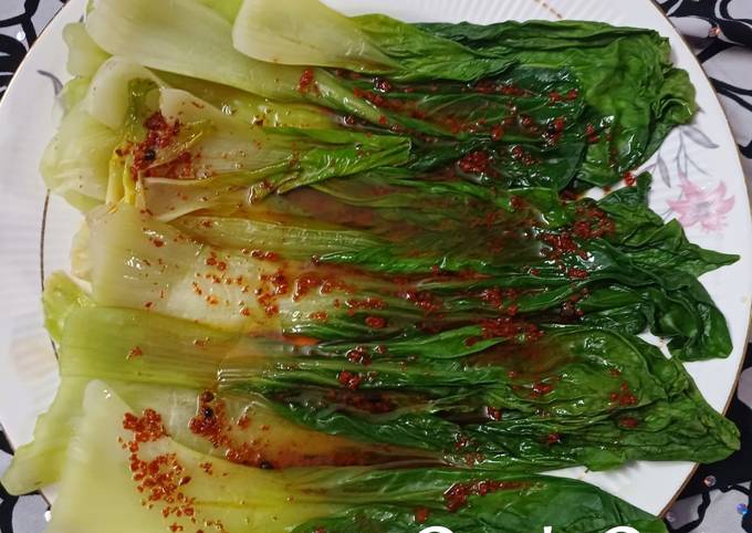 Pak Choy with Chilli Oil Recipe by ZMA - Cookpad