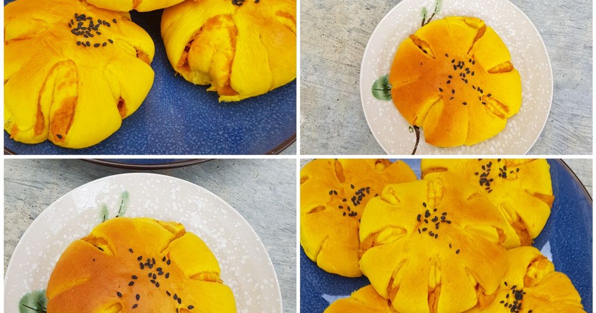 Resep Roti Labu Kuning Isi Puree Labu Manis oleh Laura 🐻🍯 - Cookpad