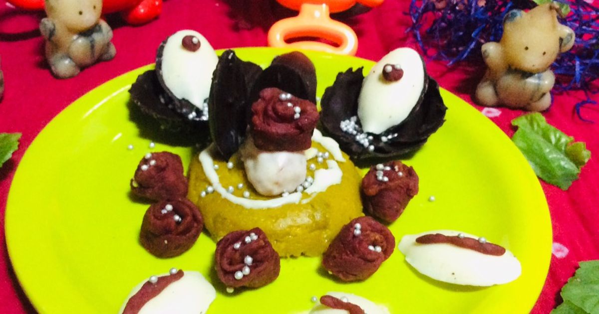 Mango Halwo With Chocolate Egg Recipe by Nayna Shah - Cookpad