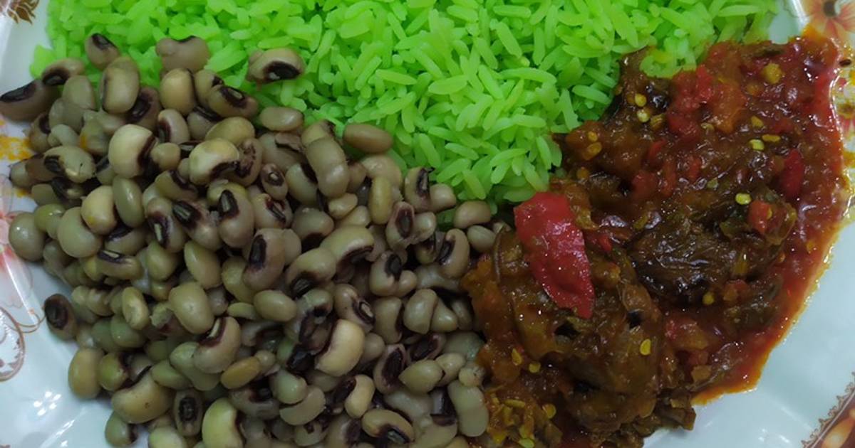 Green rice with beans and soup girki daga Meenarh kitchen nd more - Cookpad