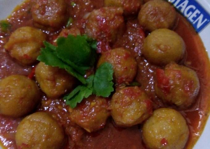 Resep Bakso tahu goreng saus pedas oleh Hustinia Suscika - Cookpad