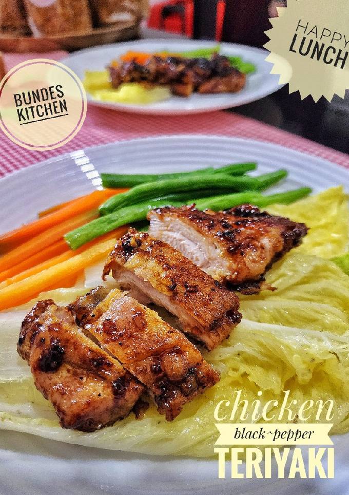 Resep Chicken blackpepper teriyaki praktis oleh Bunda Atse - Cookpad