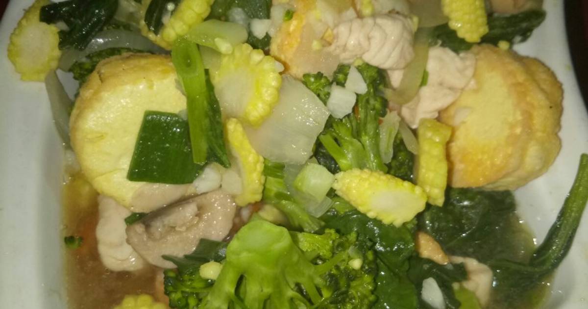 Resep Capcay ayam jamur tofu oleh DapurPipi - Cookpad
