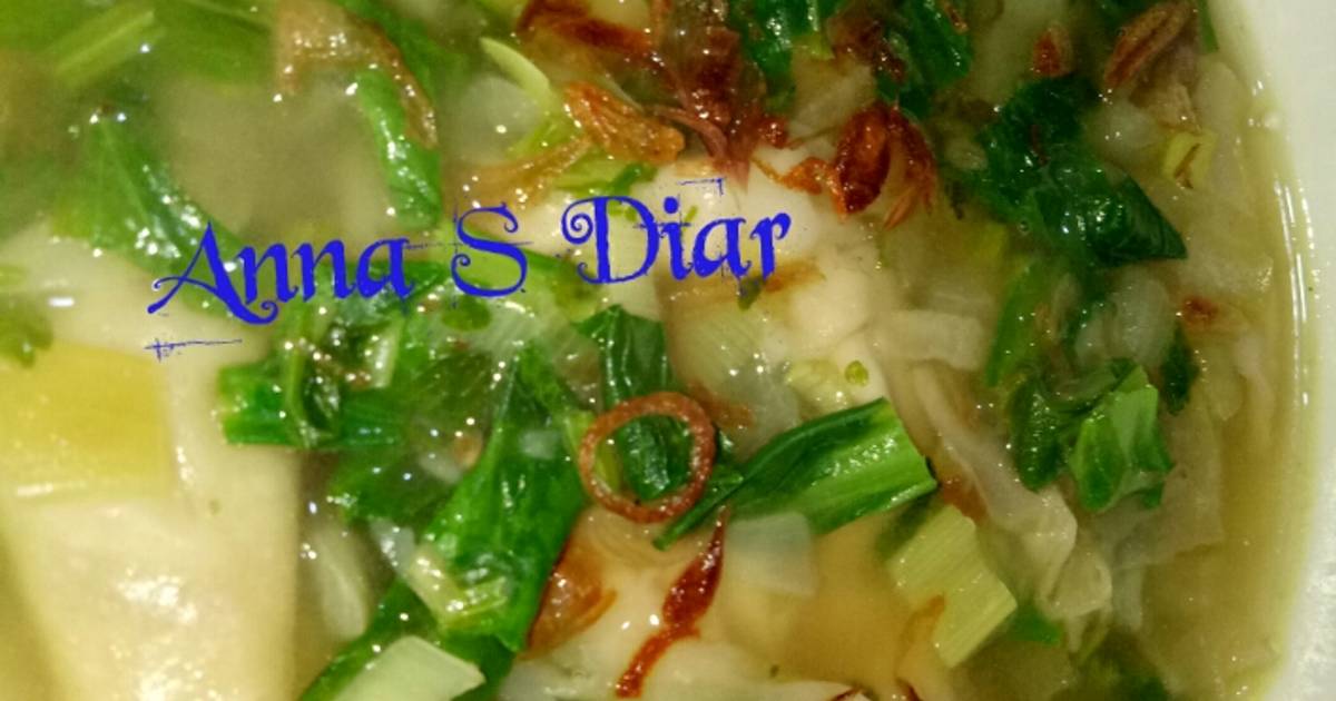 Resep Sup Pangsit Mix Daun Caisim oleh Anna S Diar. - Cookpad