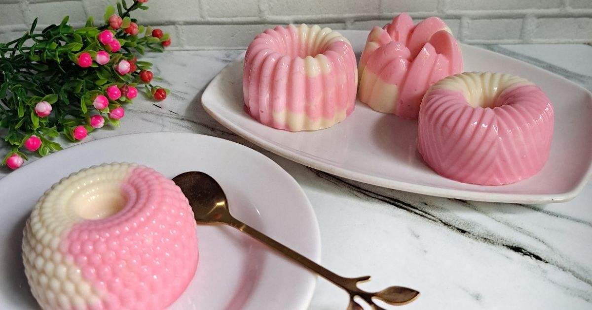 Resep puding susu pink rumahan enak dan mudah - Cookpad