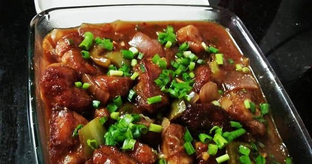 Chilli garlic chicken (wet) Recipe by Homecook Mou - Cookpad