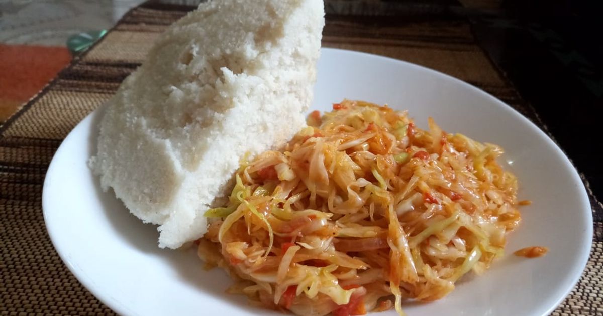 Ugali And Spiced Cabbage Recipe by Wang'z Esther - Cookpad