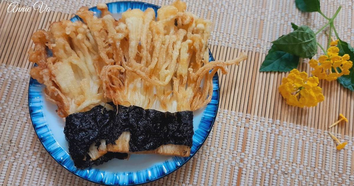 Cách Làm Món Nấm kim châm cuộn rong biển chiên giòn của Annie Vo - Cookpad