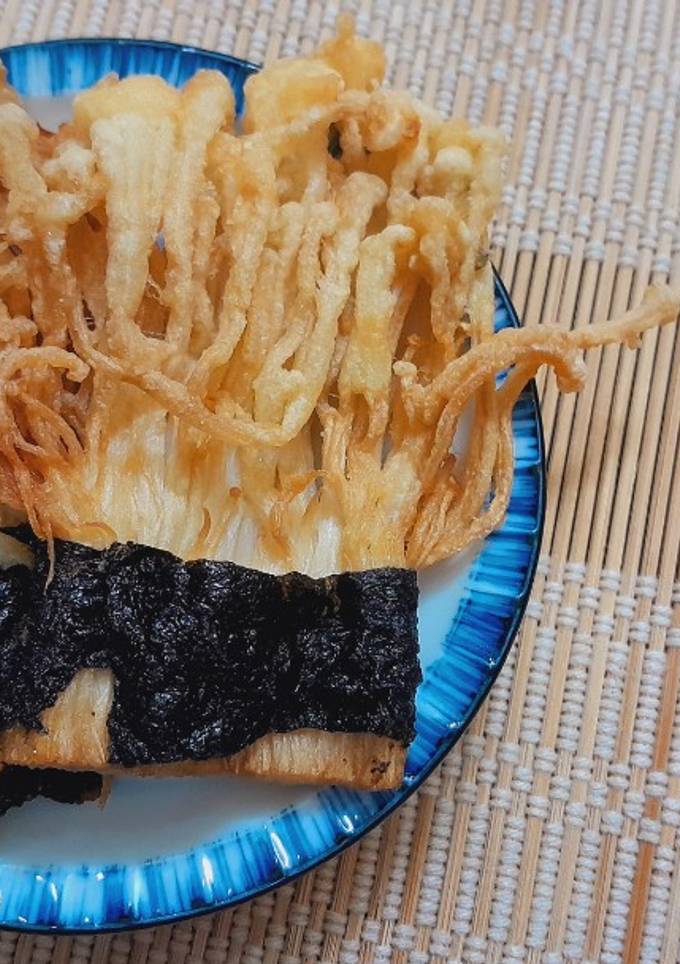 Cách Làm Món Nấm kim châm cuộn rong biển chiên giòn của Annie Vo - Cookpad