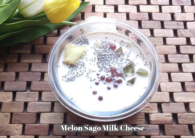 Resep Melon Sago Milk Cheese oleh Dapoer_Santi - Cookpad