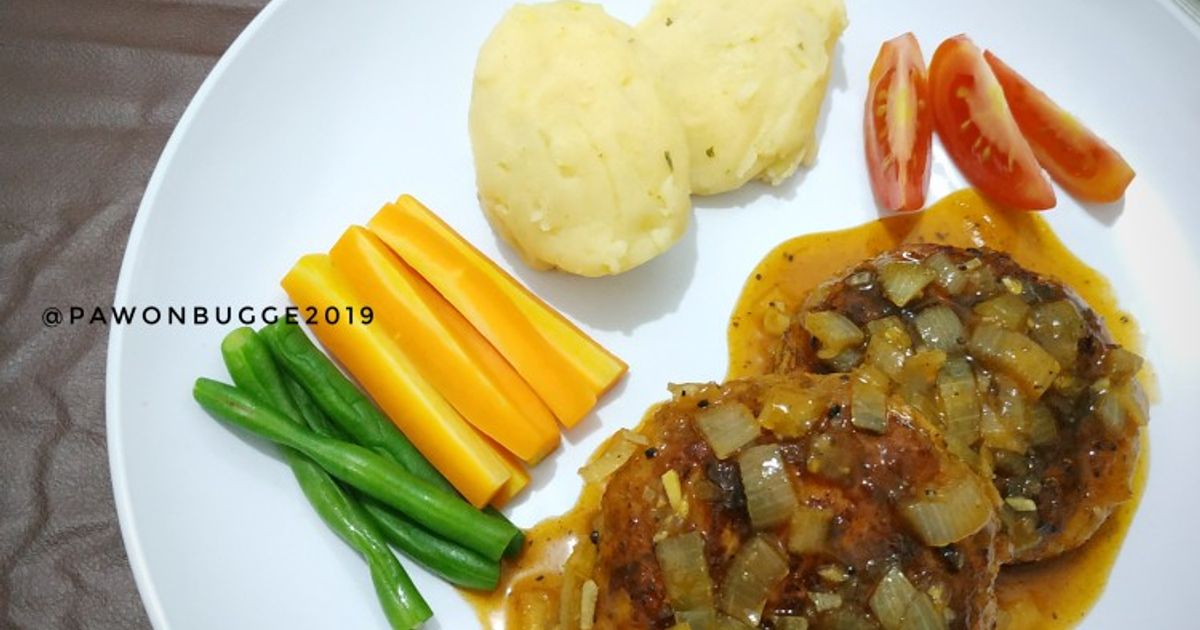 Resep 17.41 Hambaagu "Japanese Hamburger Steak" With Carrot Sauce oleh ...