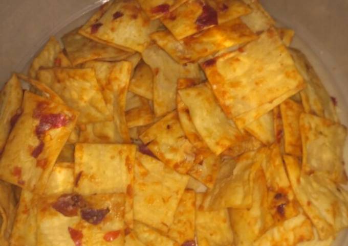 Resep Krupuk Pangsit Caramel Pedas Manis Garing Renyah oleh Shofuroh ...