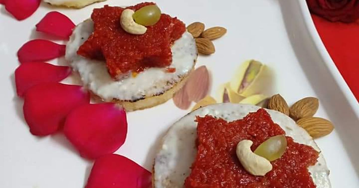 Fusion Indian Dessert (Gajar Halwa +Srikhand +Fried Bread) Recipe by ...