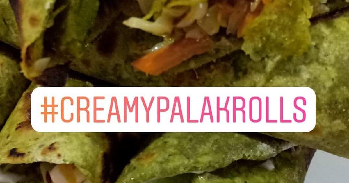 Creamy Palak Rolls # Starters # Post 4th Recipe by Vanshika Premani ...