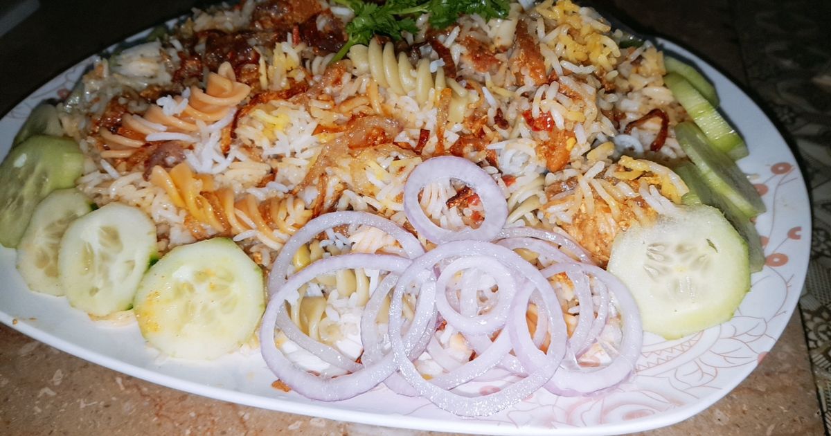 Pasta Chicken Biryani Recipe by Saleha Shoaib - Cookpad