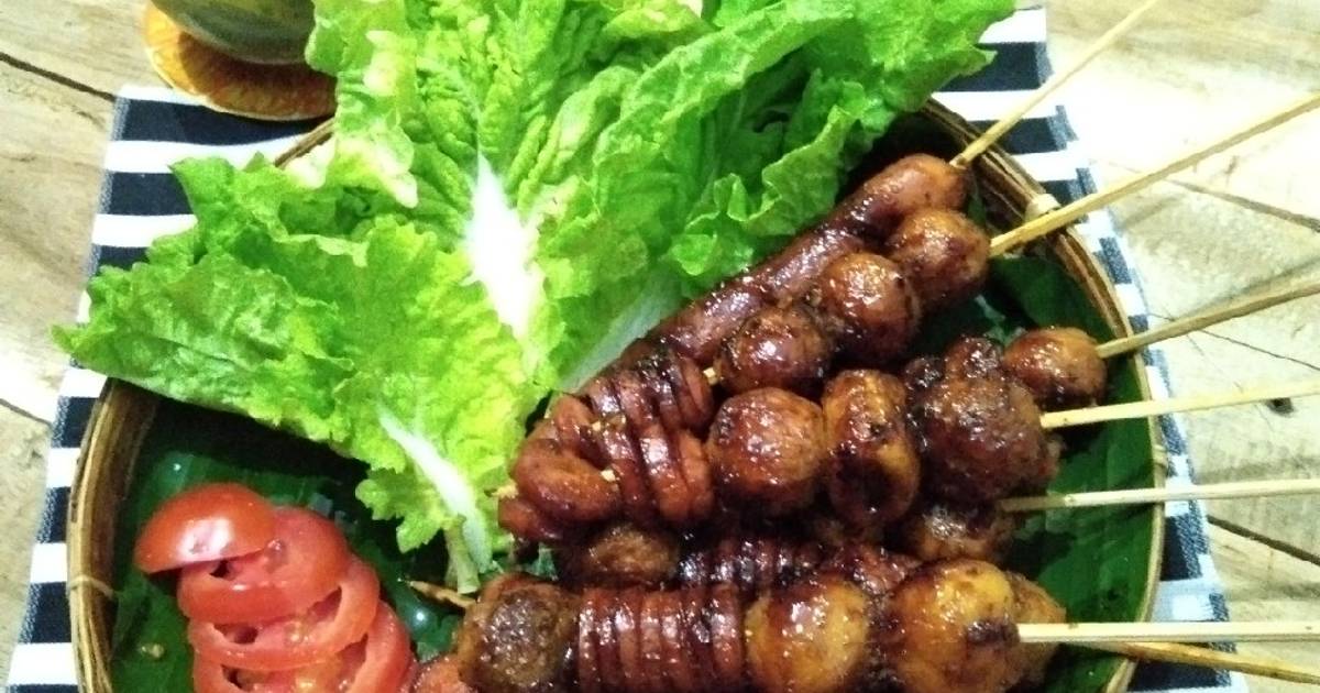 Resep Sate bakar basis (bakso sosis) oleh Mak Win - Cookpad