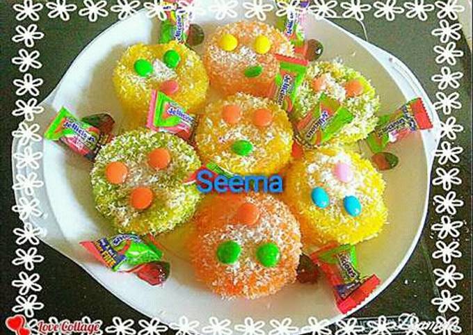 Colourful sweet bread (Malai peda) Recipe by Seema Gandhi - Cookpad