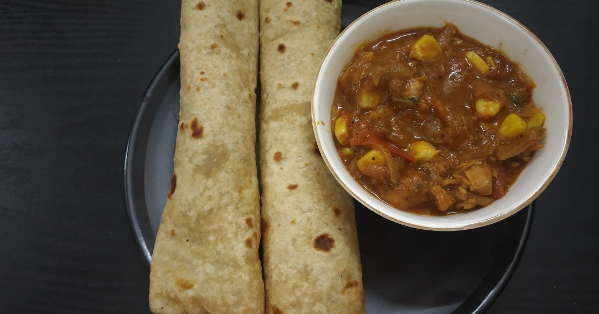 Chapati Corn Chicken Roll | Kids Lunch Box Recipe | Chapati Roll ...