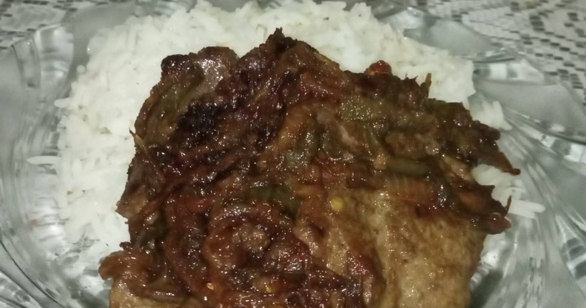 Hígado con cebolla y morrón Receta de Melina Hernández- Cookpad