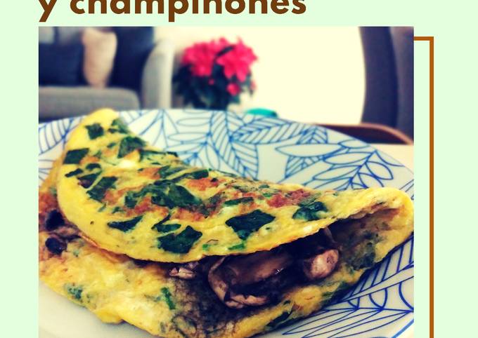Omelette con espinacas y champiñones Receta de Adry - Cookpad