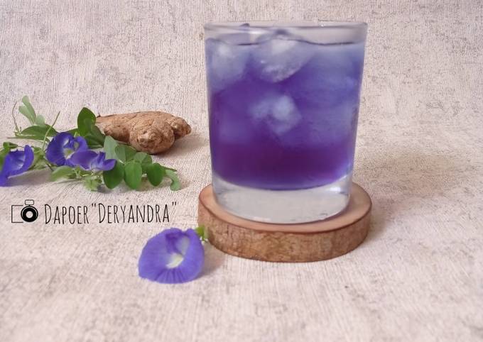 Resep Es Wedang Jahe Bunga Telang oleh Febry Caturia - Cookpad