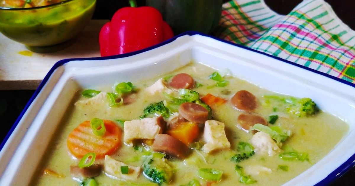 Resep sup labu dengan brokoli wortel dan sosis rumahan enak dan mudah ...