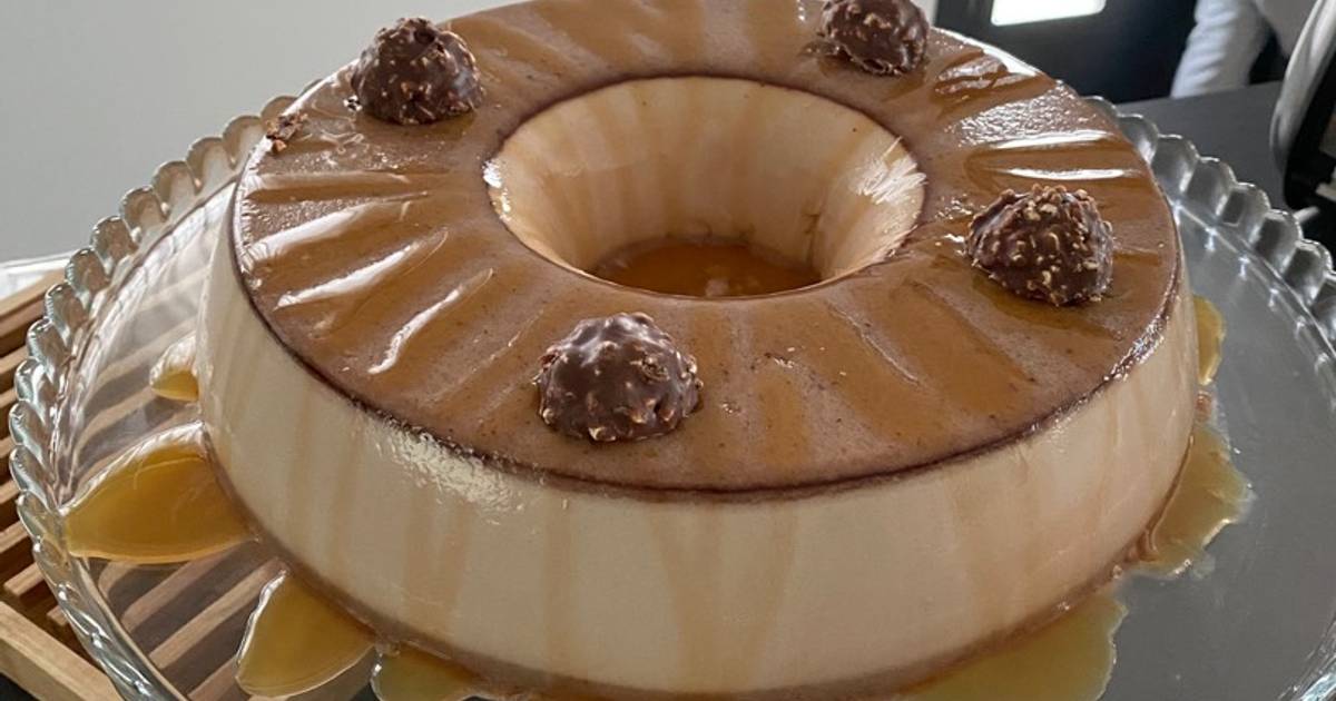 Pudim Flan Ferrero Rocher na Mambo Receita por Ana Silva - Cookpad