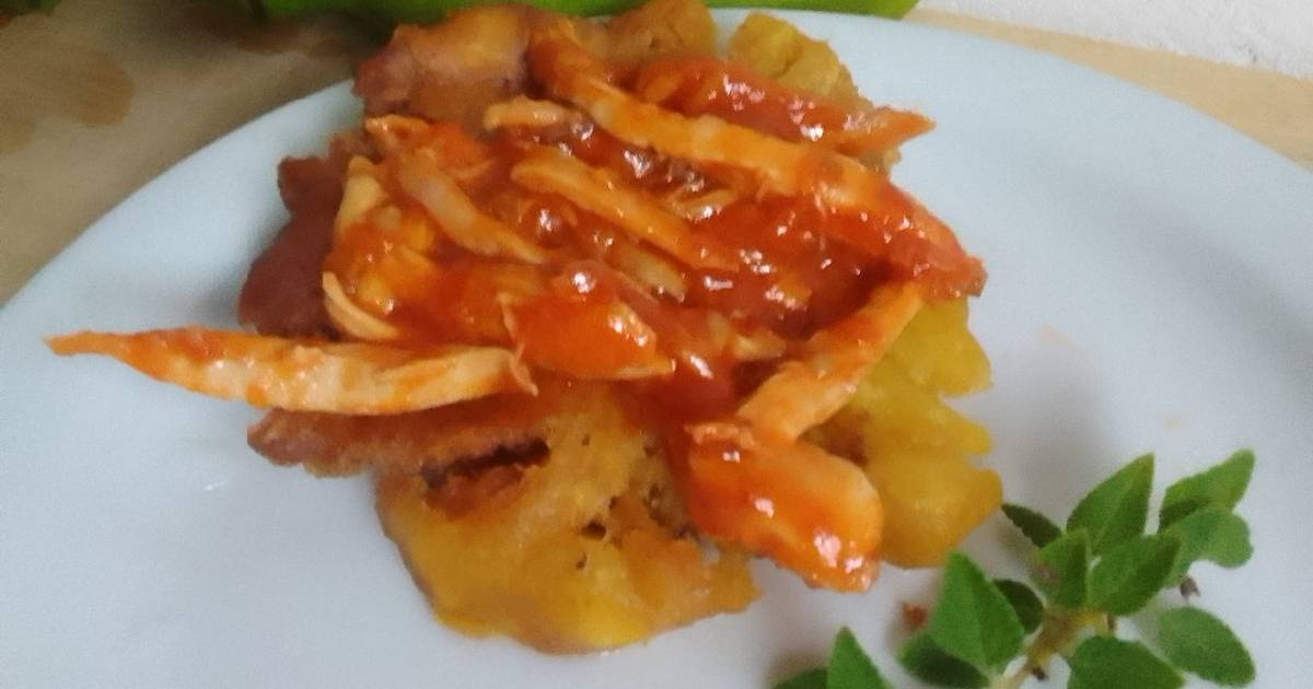 Patacones con pollo Receta de Yuleidy 🇨🇷- Cookpad