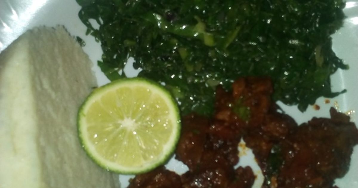 Fried Beef And Steamed Sukuma Wiki Recipe by Melanie Gunah - Cookpad