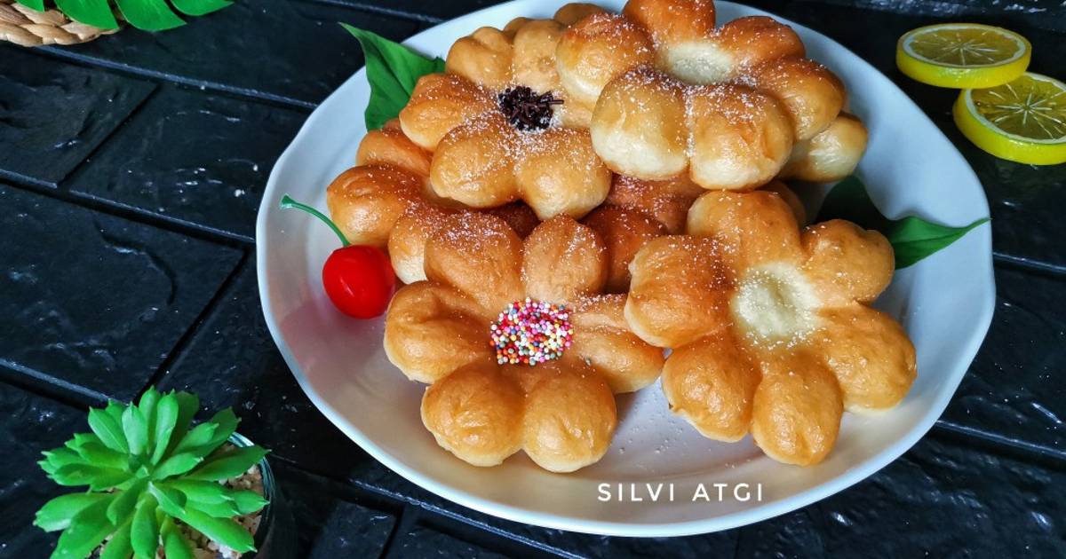 Resep Flowers Donuts (Donat Bunga) oleh Silvi Atgi Septina - Cookpad