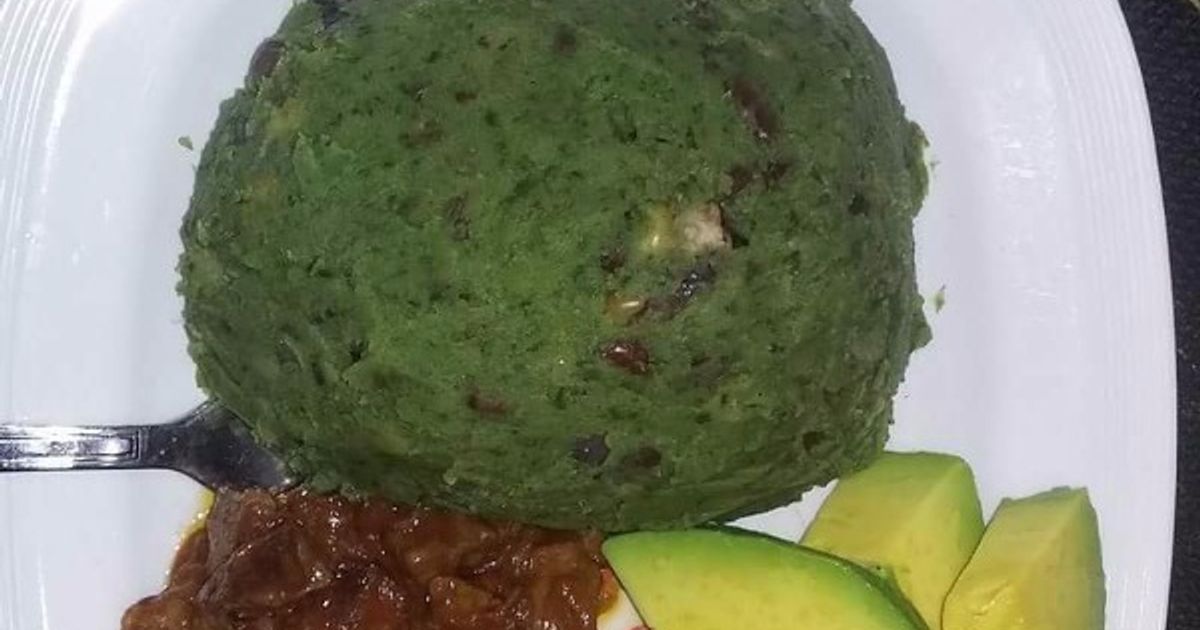 Mukimo Served With Fried Beef And Avocado Recipe by Chris M - Cookpad