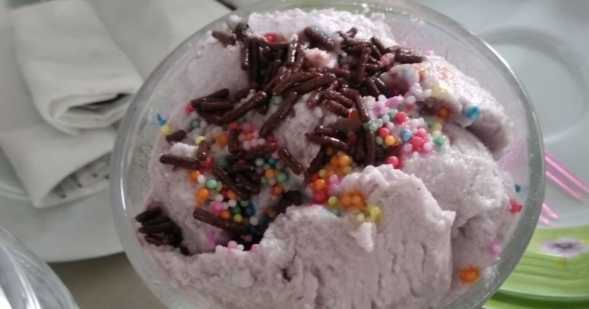 Resep Es Cream Ubi Ungu oleh Any meily - Cookpad