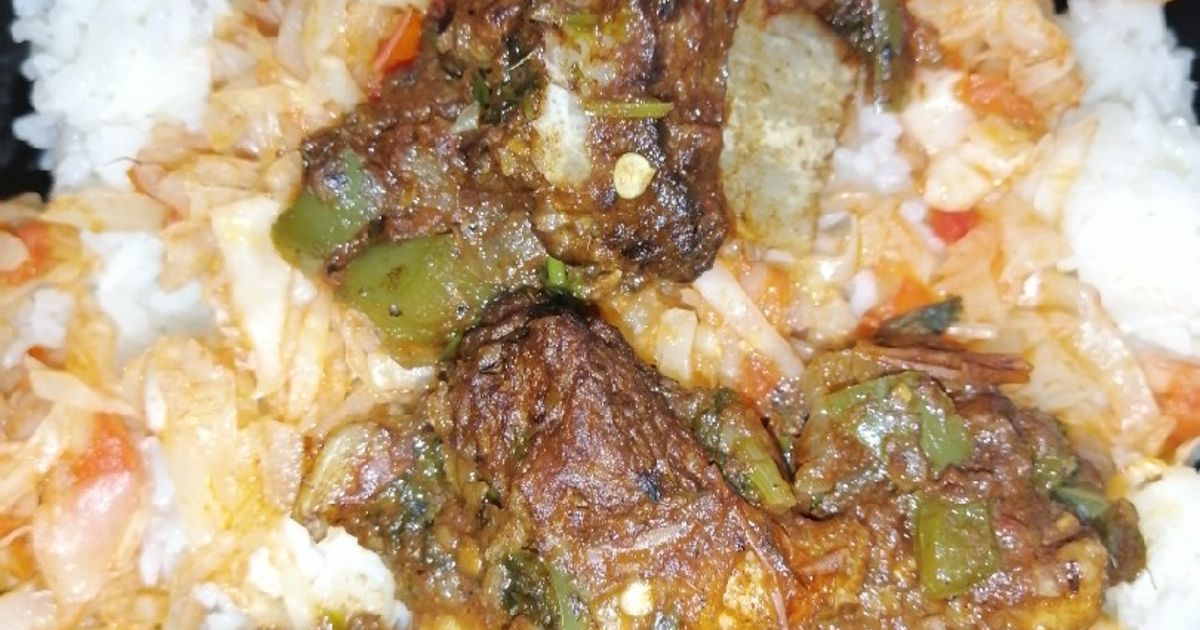 Rice With Chilli Beef And Cabbage Recipe by Azenga - Cookpad