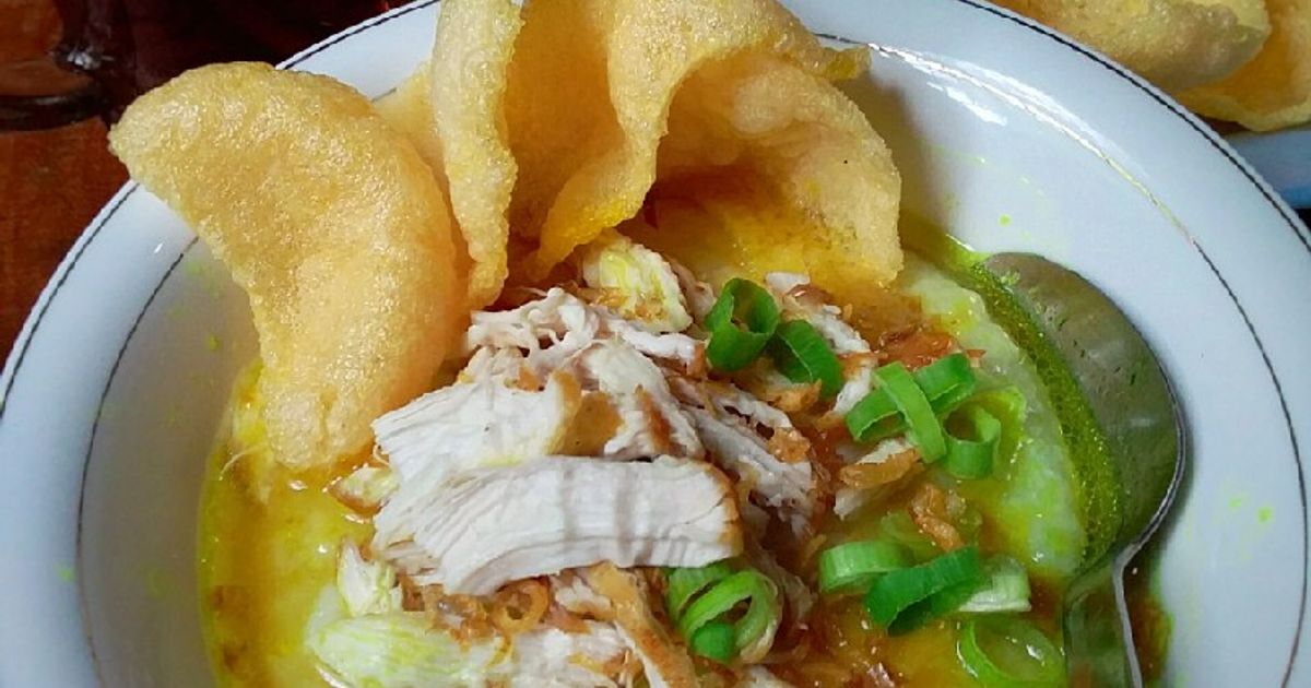 Resep Bubur Ayam Kuah Kuning oleh Tine Wahyudi - Cookpad