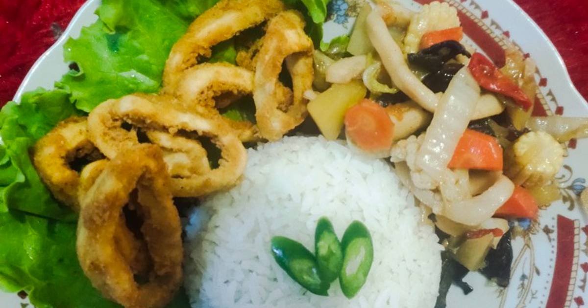 Resep Cumi rings dan capcay goreng simple oleh Nadya Angelini - Cookpad