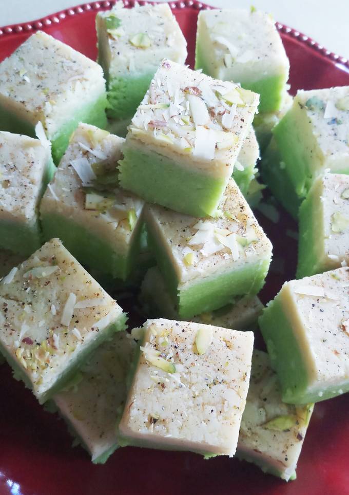 Paneer Pista Barfi Recipe by Mital Viramgama - Cookpad