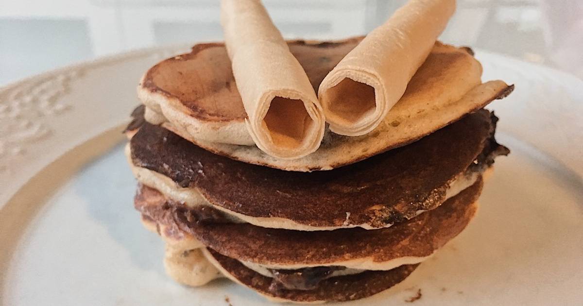 Tortitas rellenas de nutella🍫🥞 Receta de FitFat 🍎🍫- Cookpad