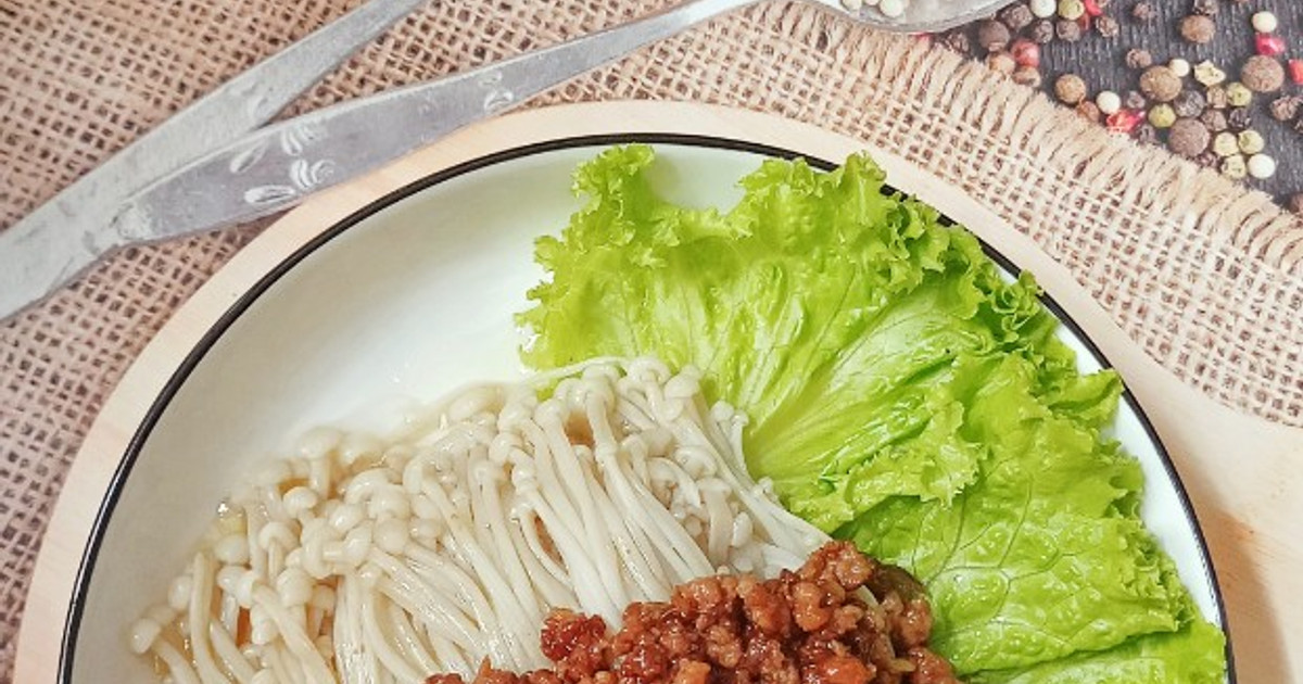 Resep Enoki Siram Daging oleh Via Vie (Dapur Bunda) - Cookpad