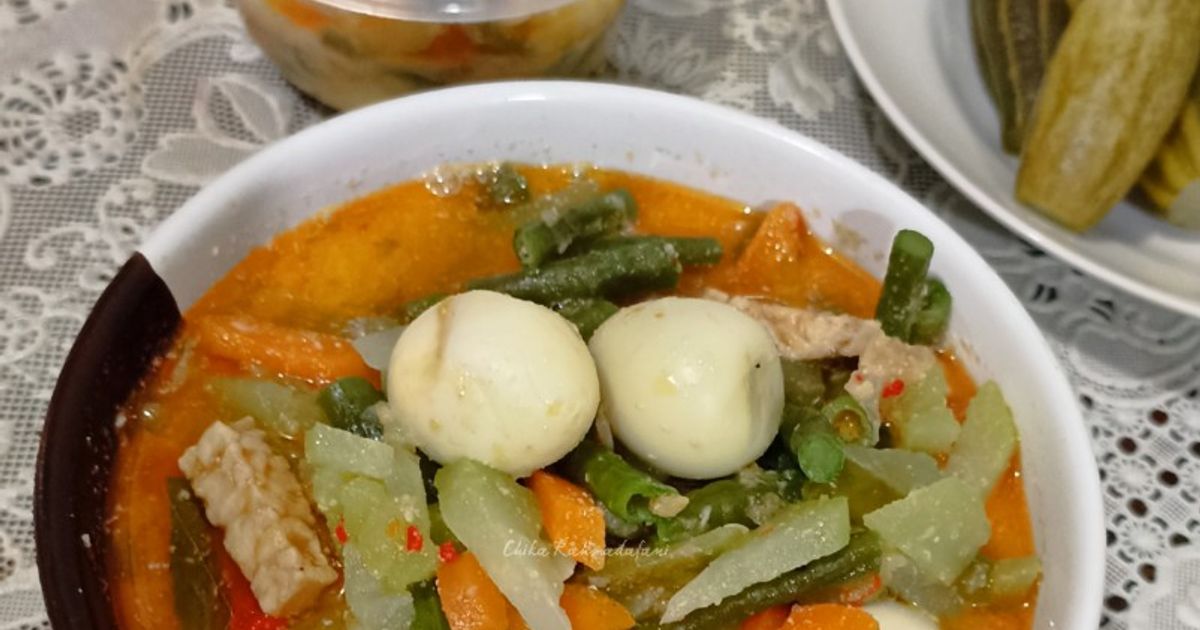 Resep Sayur Kelo Santan Labu Siam, Telor Puyuh, Kacang Panjang, Tempe ...