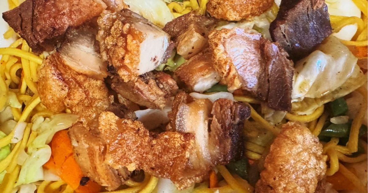 Pancit Canton W/Crispy Pork Belly Recipe by Minda