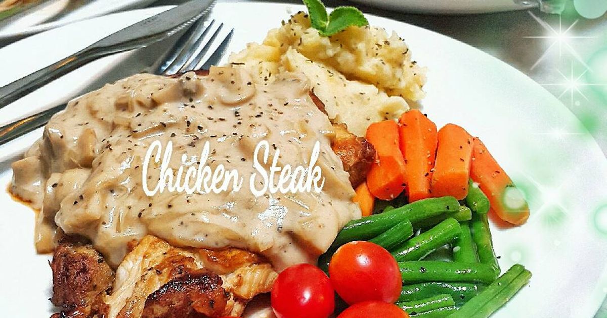 Resep saos steak ayam with mushroom rumahan enak dan mudah - Cookpad
