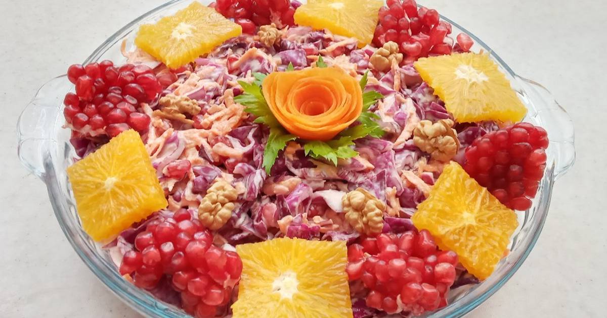 طرز تهیه سالاد کلم بنفش و انار ساده و خوشمزه توسط Shiva کوکپد